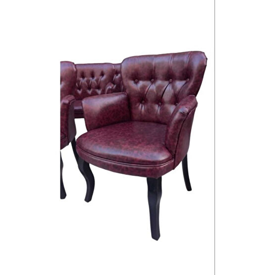 En Ucuz Garden House Tekli Vişne Deri Ofis Koltuk Kafe Koltuğu Bekleme Koltuğu Kolt